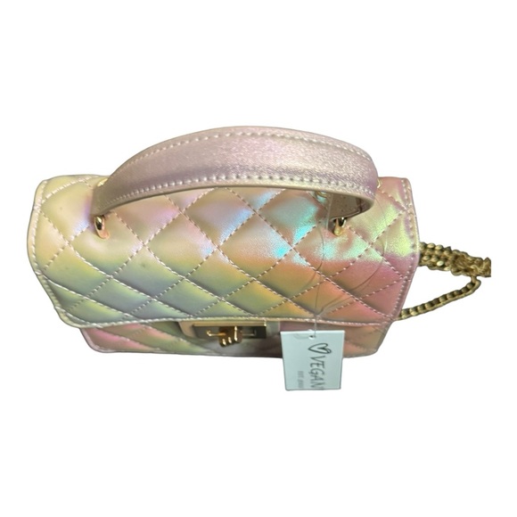 vegan | Bags | Nwt Pink Metallic Tone Diamond Pattern Silicone Purse ...